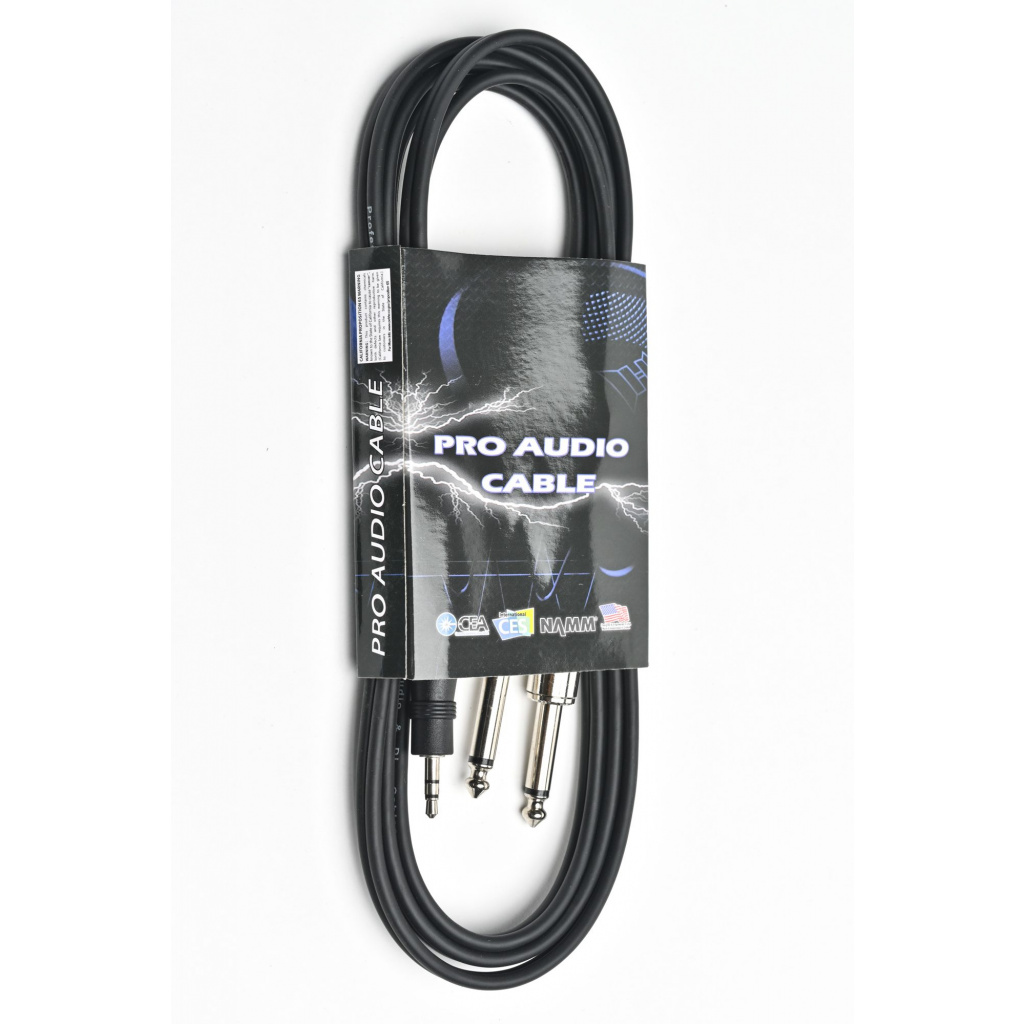 Cable Profesional Mini Plug a 2 Plug Mono Pro Audio 1,8 Mts - Music Shaker