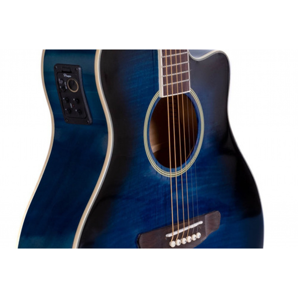 Guitarra Electroacústica Parquer Custom Azul Apx con Corte - Music Shaker