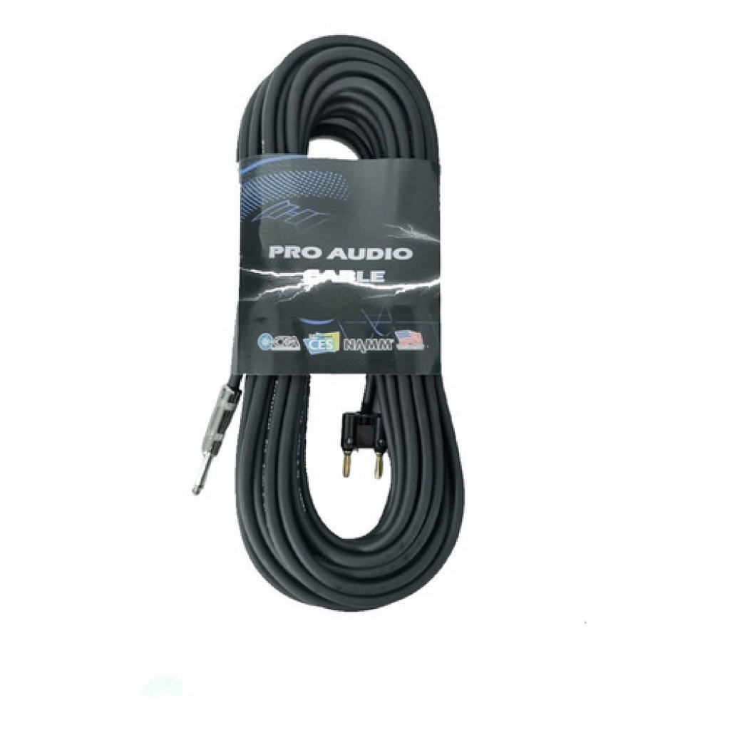 Cable Pro Audio Plug Mono a Ficha Banana Parlante 15,2 Mts - Music Shaker