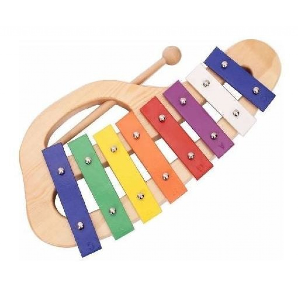 Metalofon 8 Notas en Colores Para Niño Base de Madera Th8c - Music Shaker