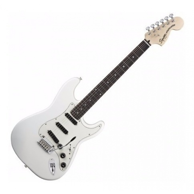 Guitarra Squier Stratocaster Deluxe Hot Rails Olimpyc White - Music Shaker