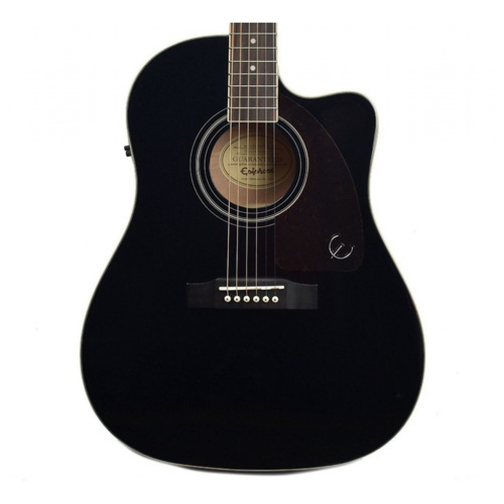 Guitarra Electroacústica Epiphone Aj-220ce Jumbo Negra Corte - Music Shaker