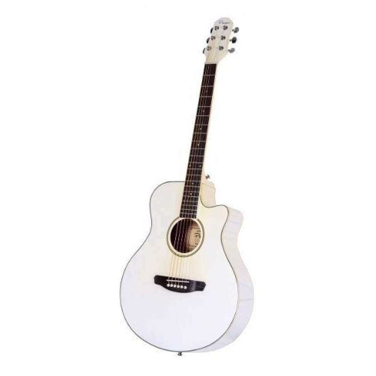 Guitarra Acustica Parquer Tipo Apx Blanca Media Caja Corte - Music Shaker