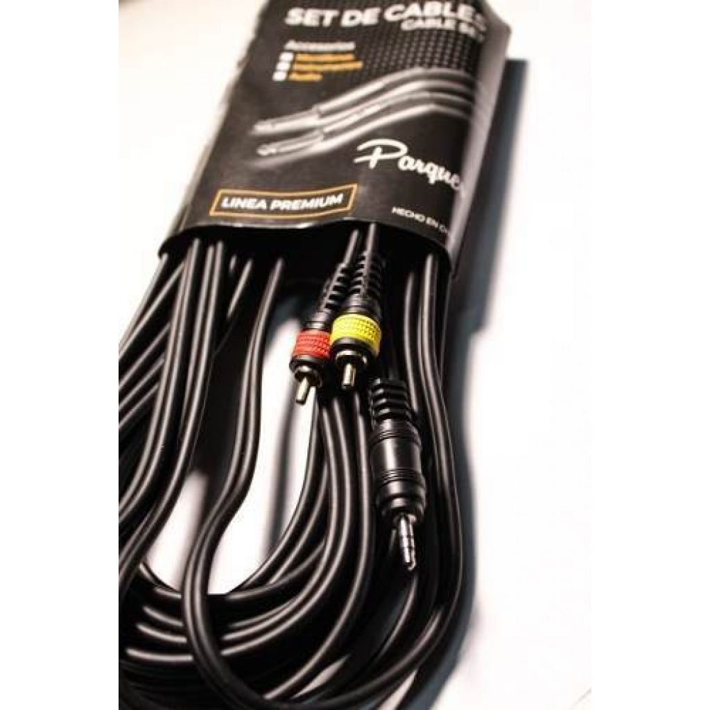 Cable Rca Macho a Mini Plug Stereo 3 Mtrs Parquer - Music Shaker