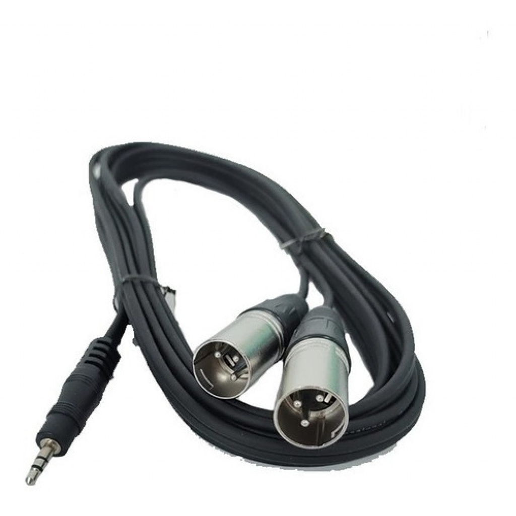 Cable Profesional Mini Plug a 2 Canon Xlr Pro Audio 3,6 Mts - Music Shaker