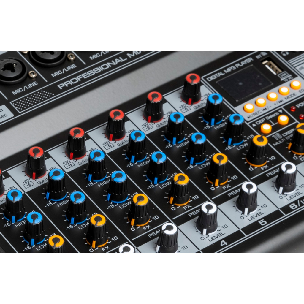 Consola Mixer Parquer 6 Canales Efectos USB Phantom - Music Shaker