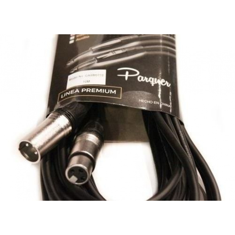 Cable Microfono Canon / Xlr Parquer 1 Metro Ficha Metal - Music Shaker