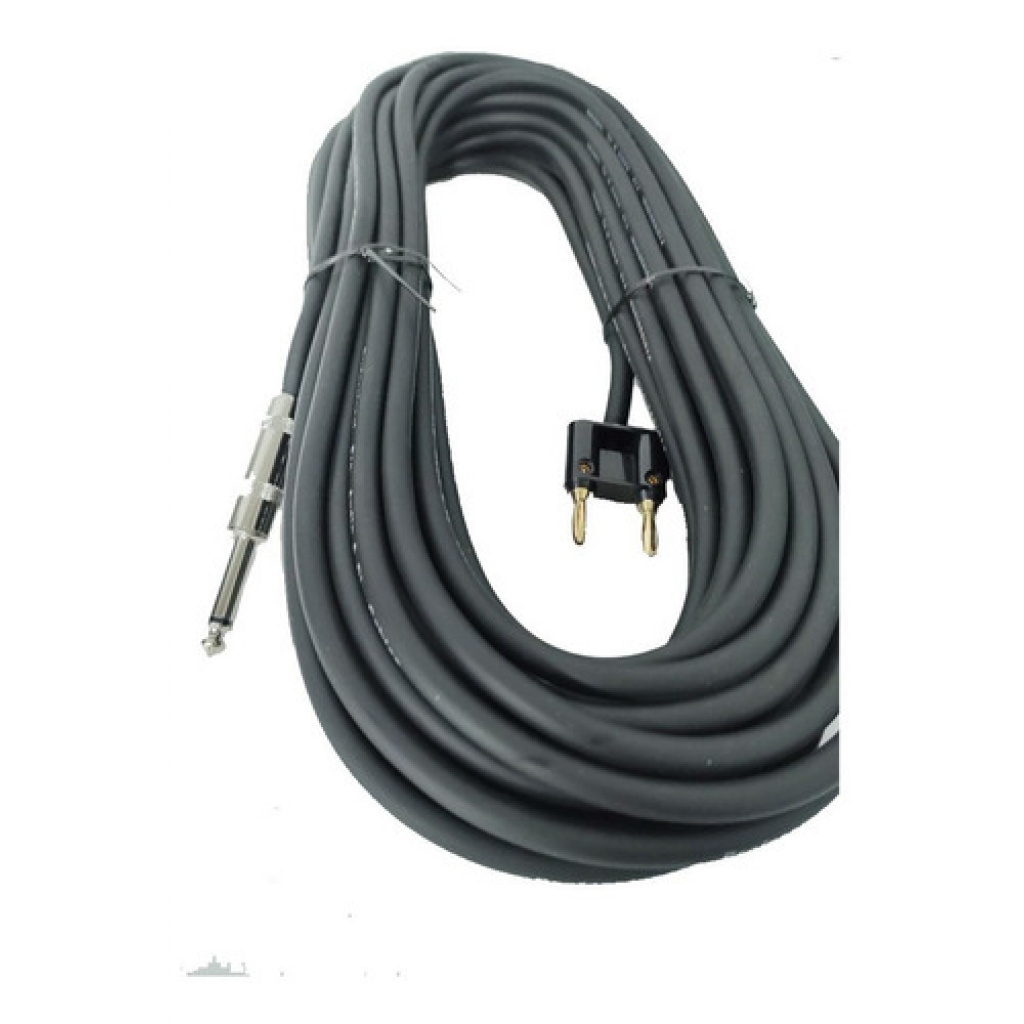 Cable Pro Audio Plug Mono a Ficha Banana Parlante 15,2 Mts - Music Shaker