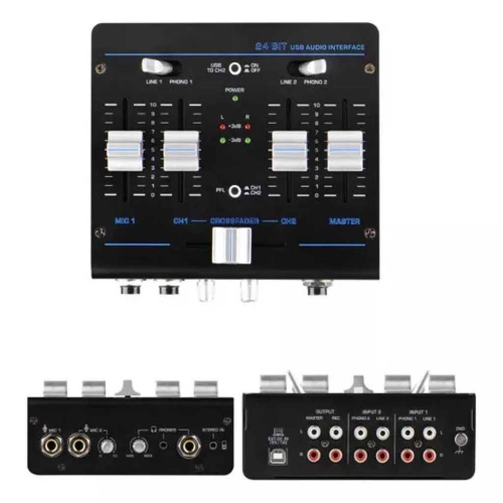 Mixer Dj Stereo Con Interfaz Integrada 2 Canales KS-A20 - Music Shaker