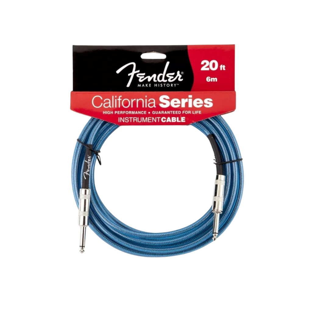 CABLE PLUG PLUG FENDER CALIFORNIA 6MTS CELESTE - Music Shaker